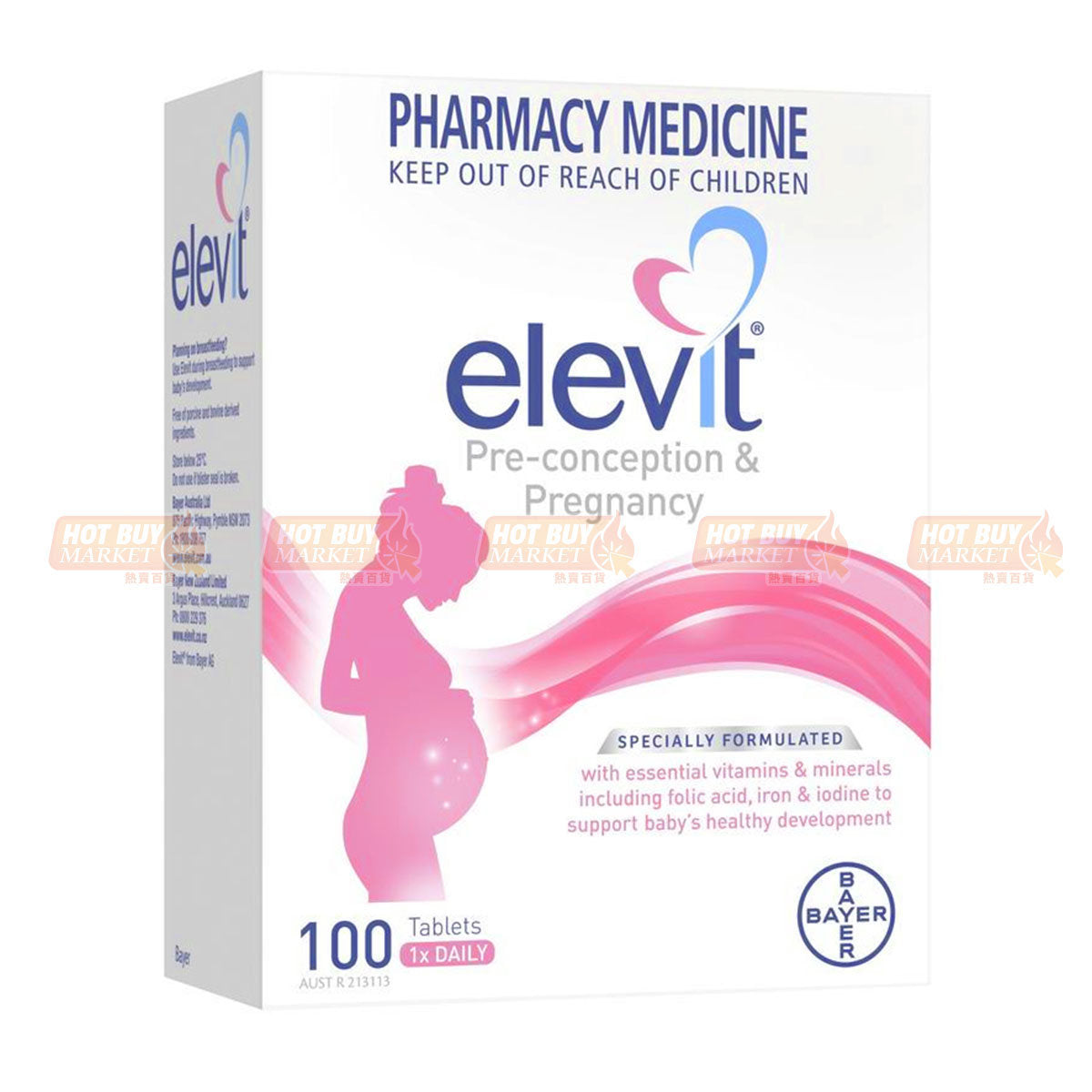 澳洲Elevit 愛樂維孕婦營養葉酸備孕孕期複合維生素100片 Australia Elevit Pregnancy Nutrition ...